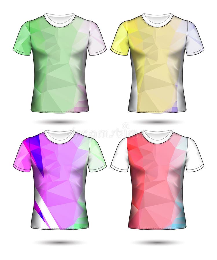 T-shirt Templates Abstract Geometric Collection of Different Colors ...