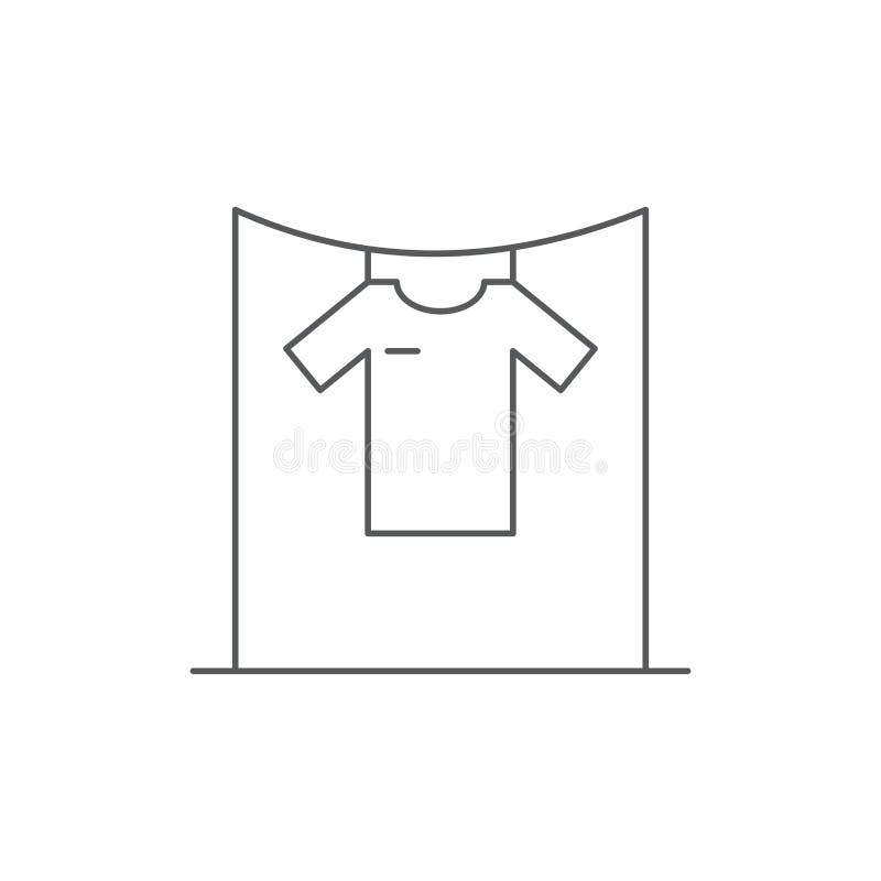 T-shirts Hanging on a Clothesline Vector Icon Symbol Isolated on White ...