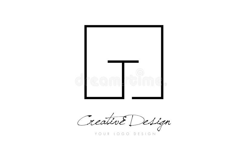 T Square Frame Letter Logo Design with Black and White Colors Stock ...