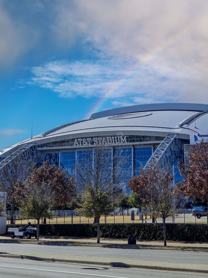 At and T Stadium Surrounded by Trees and Plants at Sunset in Arlington ...