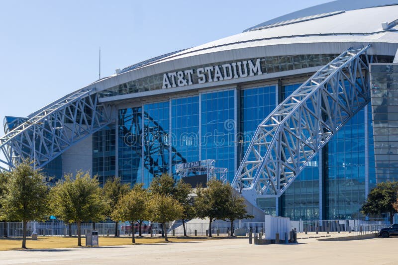 At and T Stadium Surrounded by Trees and Plants at Sunset in Arlington ...