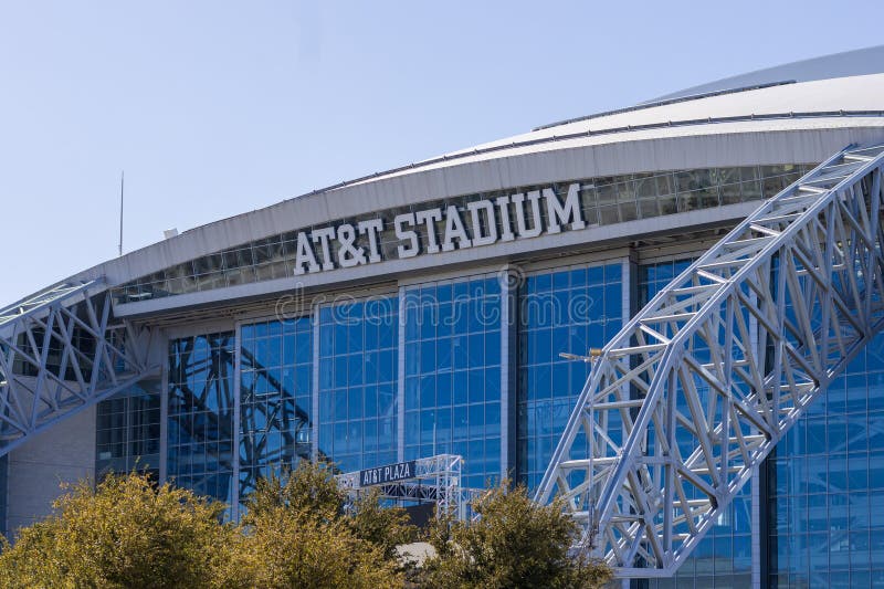 At and T Stadium Surrounded by Trees and Plants at Sunset in Arlington ...
