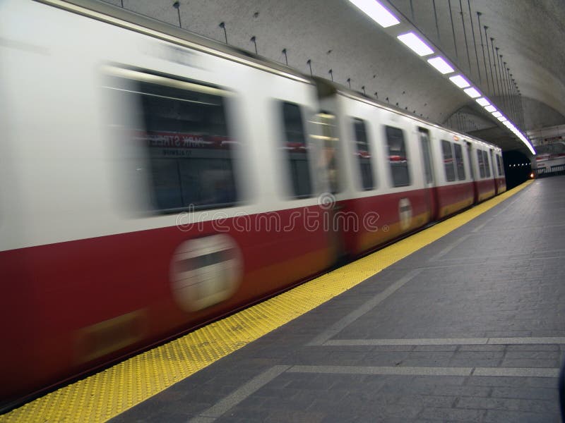 Subway Train Fast Approaching Stock Photo - Image of commuting, track ...
