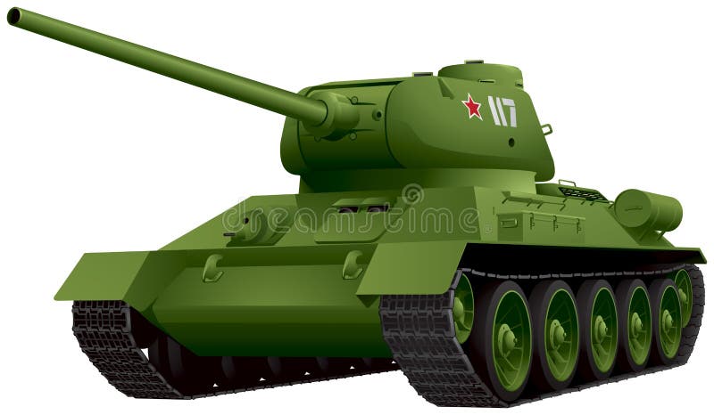 T-34 Tank in Perspective Vector Illustration Stock Vector ...