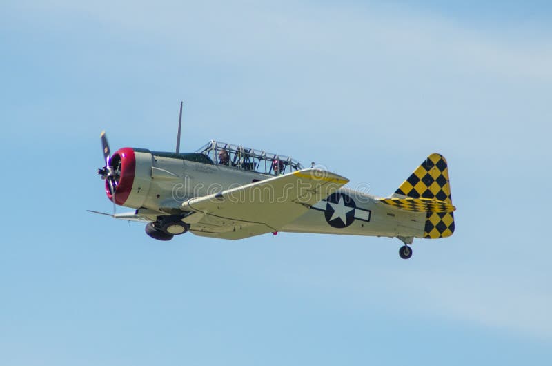 Warbird AT6 Texan in Flight Editorial Stock Photo - Image of airfield ...
