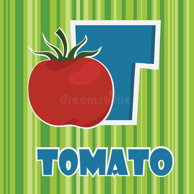 T for Tomato. Vector Illustration Decorative Background Design Stock ...