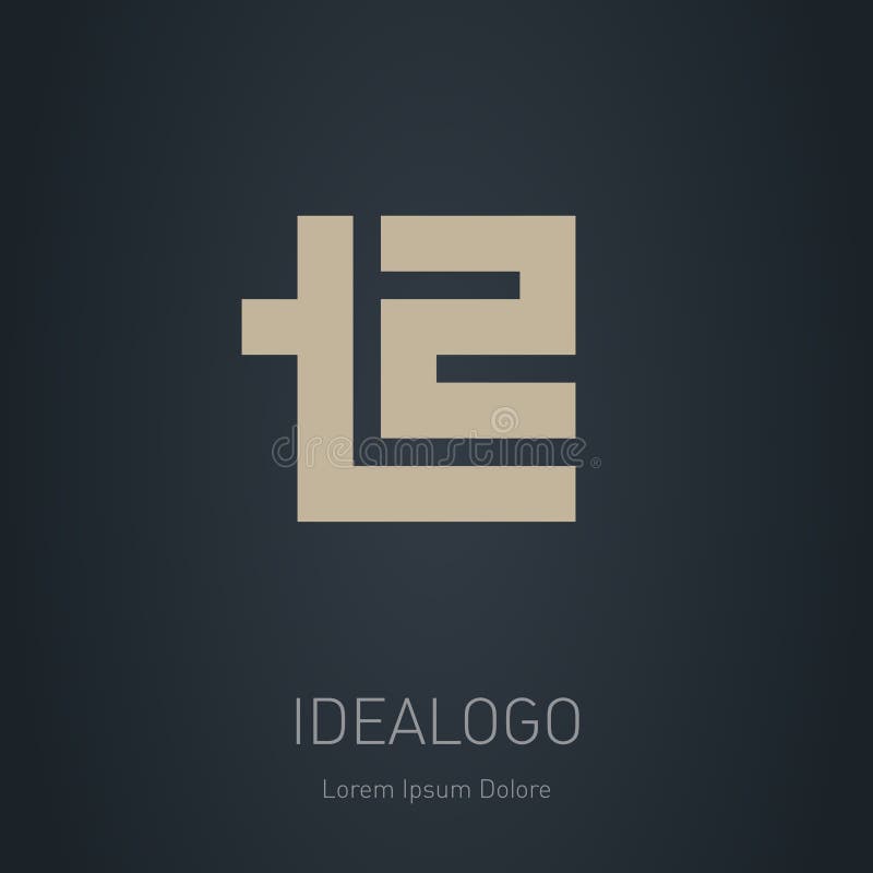 T2 - Vector Design Element or Icon. Initial Monogram Logotype Stock ...