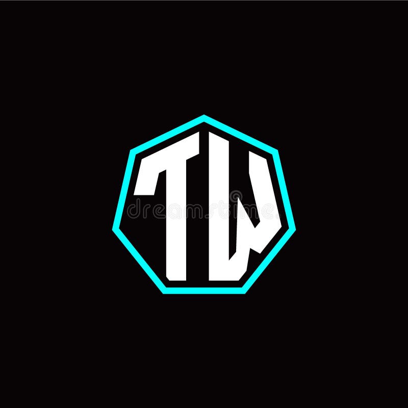 T W Initials Modern Polygon Logo Template Stock Vector - Illustration ...