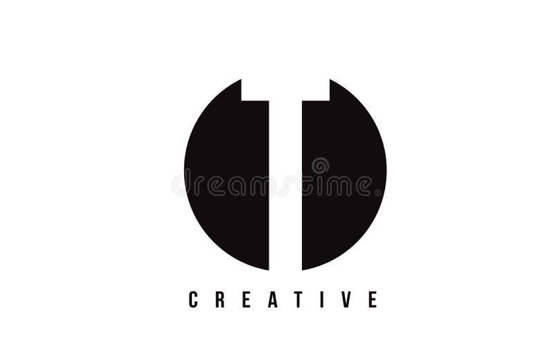 T White Letter Logo Design with Circle Background. Stock Vector ...