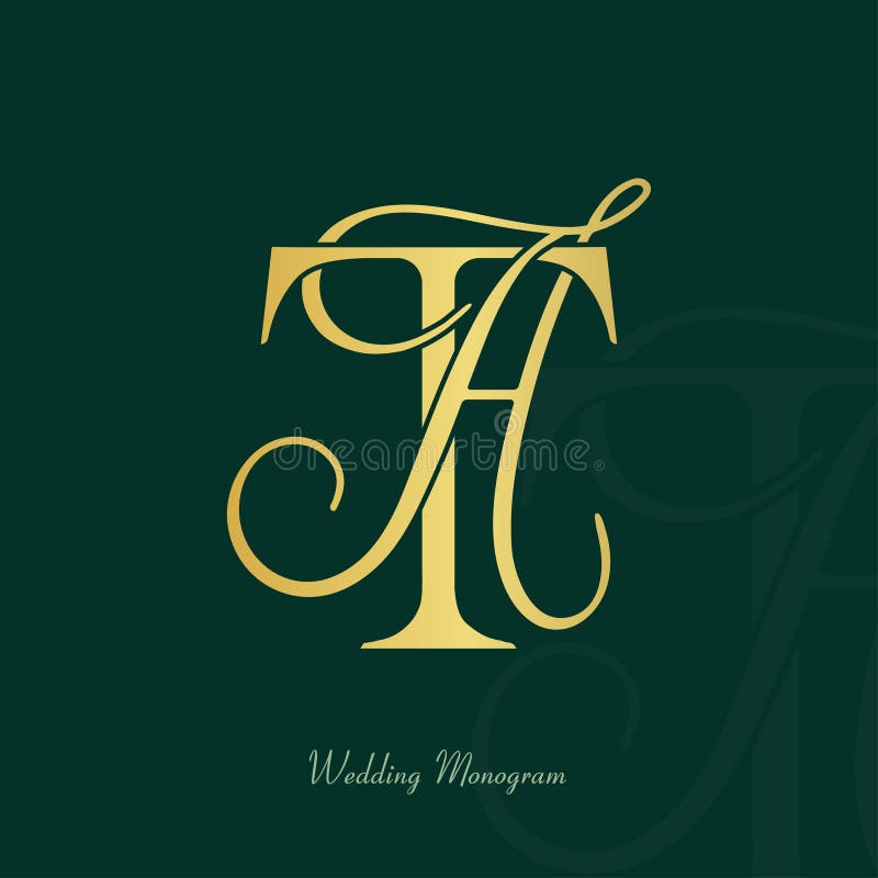 TA Initial Wedding Monogram Design. Stock Illustration - Illustration ...
