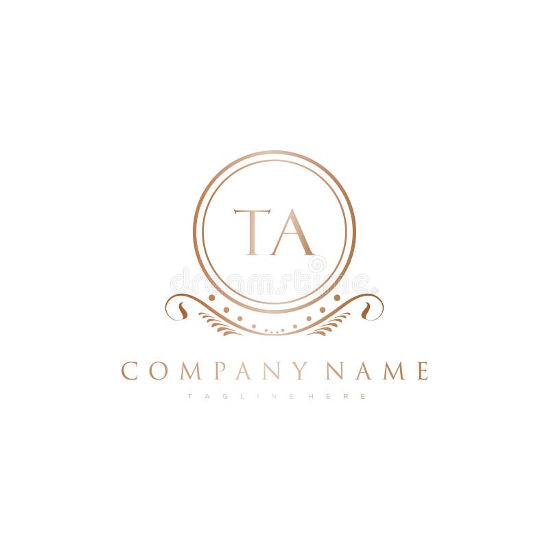 TA Letter Initial with Royal Luxury Logo Template Stock Vector ...