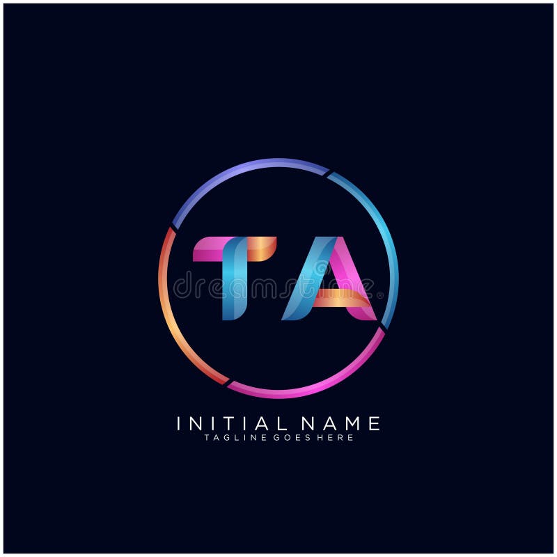 TA Letter Logo Icon Design Template Elements Stock Vector ...
