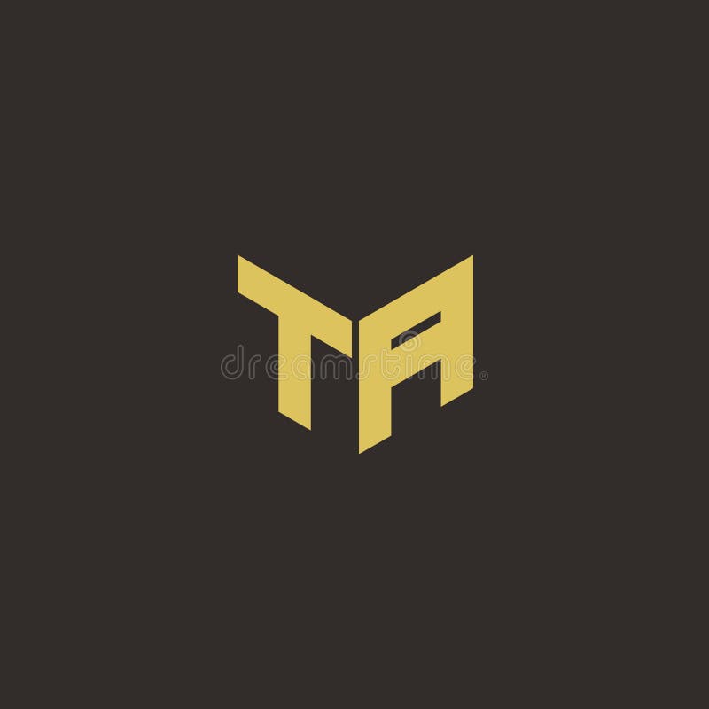TA Logo Letter Initial Logo Designs Template with Gold and Black ...