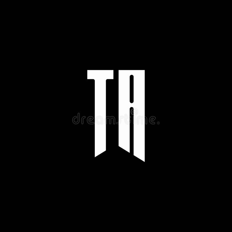 TA Logo Monogram with Emblem Style Isolated on Black Background Stock ... TA Logo Monogram with Emblem Style Isolated on Black Background Stock ...