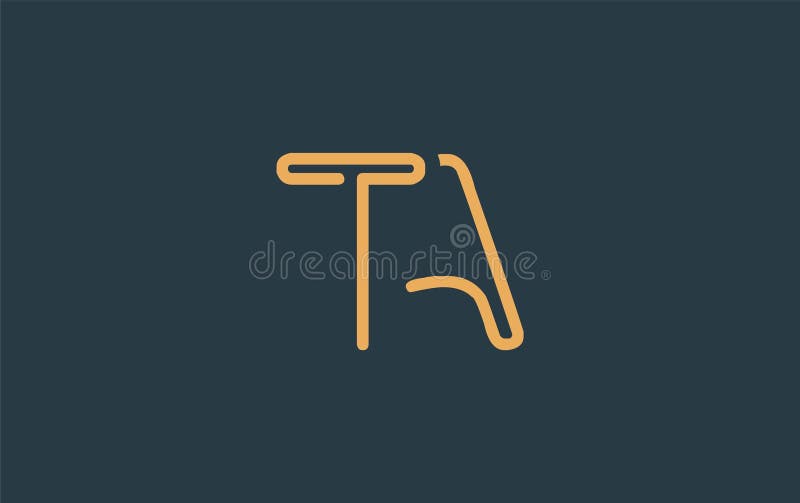 TA Minimalistic Line Art Logo Design with Abstract Lettering Stock ...