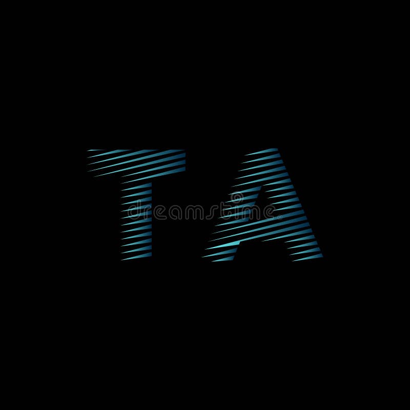 TA Monogram Lines Style Blue Light Vector Stock Vector - Illustration ...