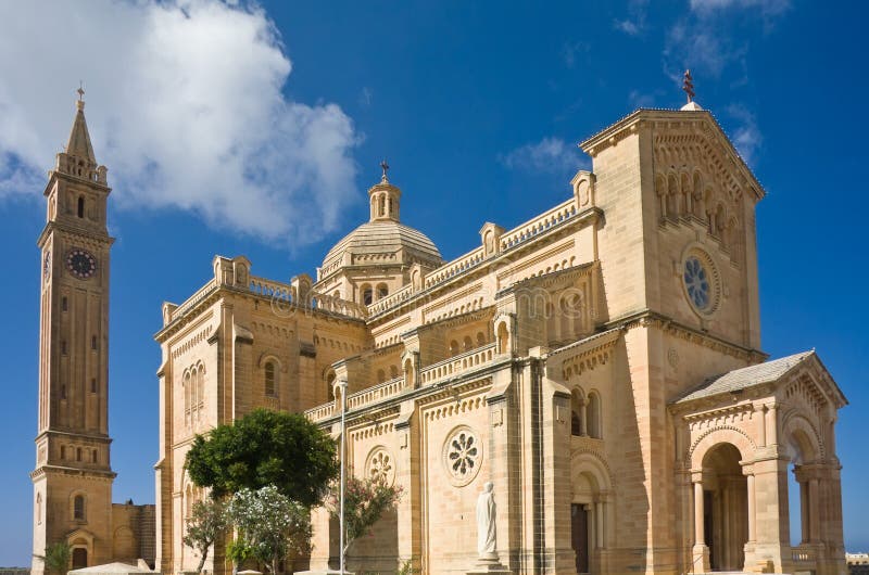 Ta Pinu Basilica in Gozo, Malta Stock Photo - Image of famous, stone ...