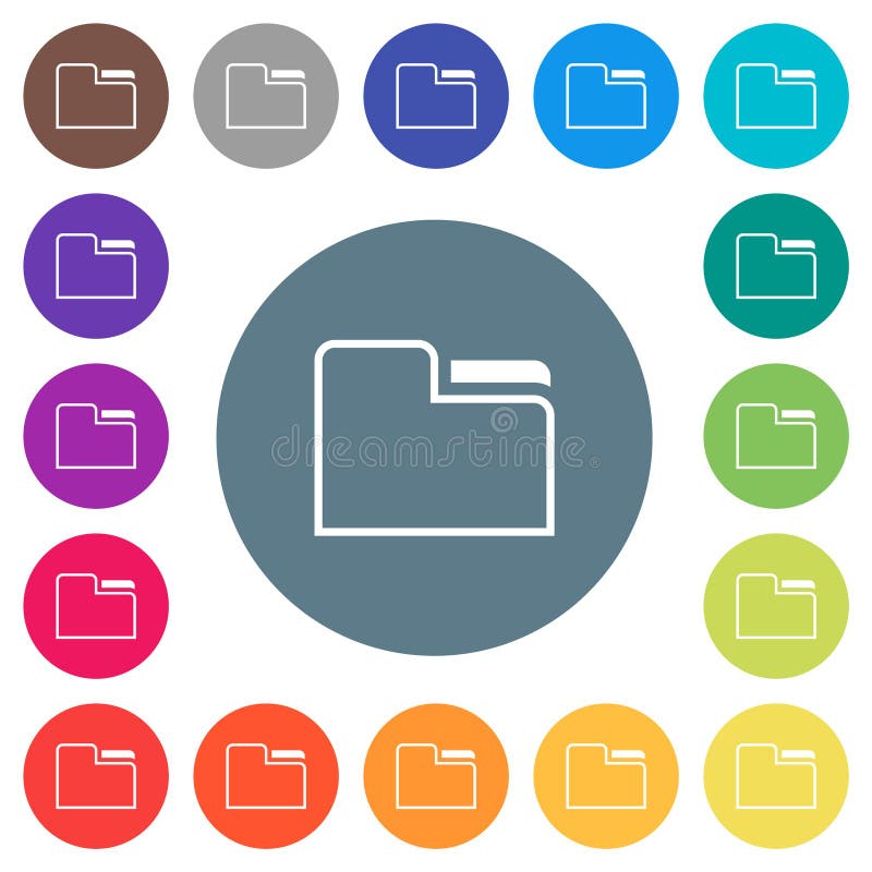 Tab Folder Outline Flat White Icons on Round Color Backgrounds Stock ...