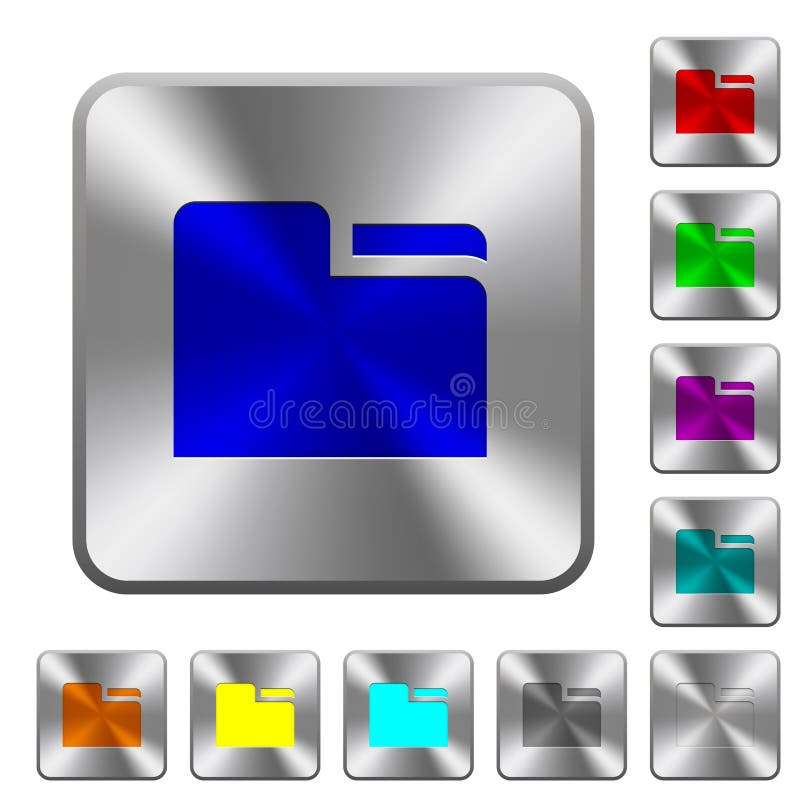 Tab Folder Rounded Square Steel Buttons Stock Vector - Illustration of ...