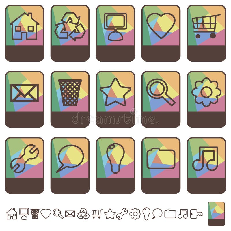 Tab icons set1 stock vector. Illustration of folder, computer - 10095922