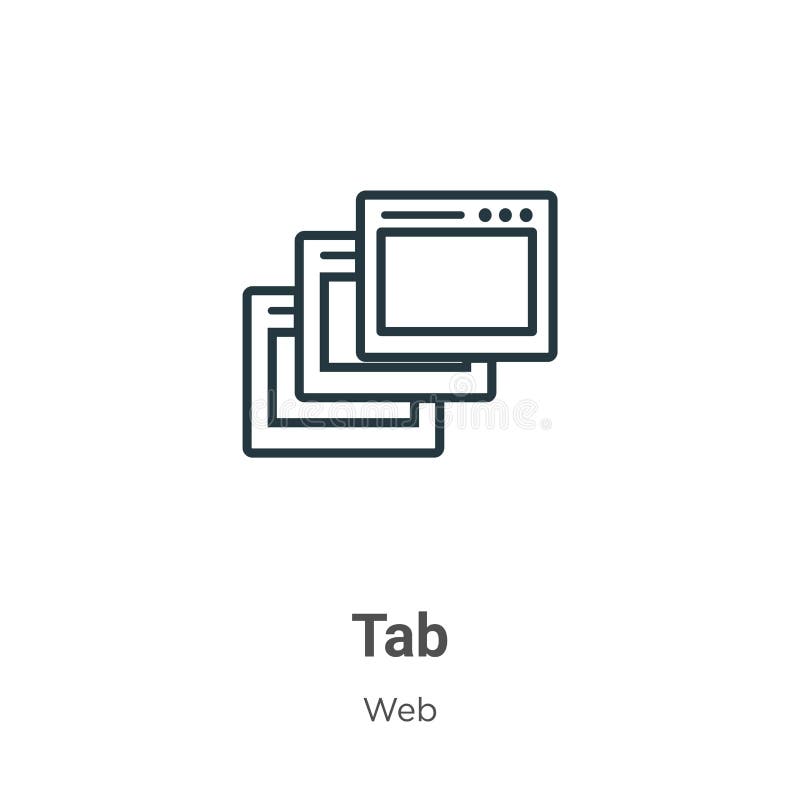 Tab Outline Vector Icon. Thin Line Black Tab Icon, Flat Vector Simple ...