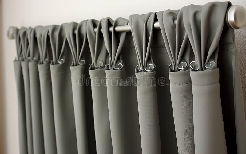 Tab Top Curtains Tabs of Fabric are Sewn. Stock Illustration ...