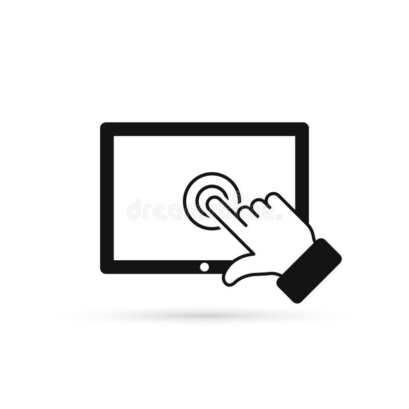 Tab Touch Screen with Finger Icon, Vector Symbol Stock Vector ...