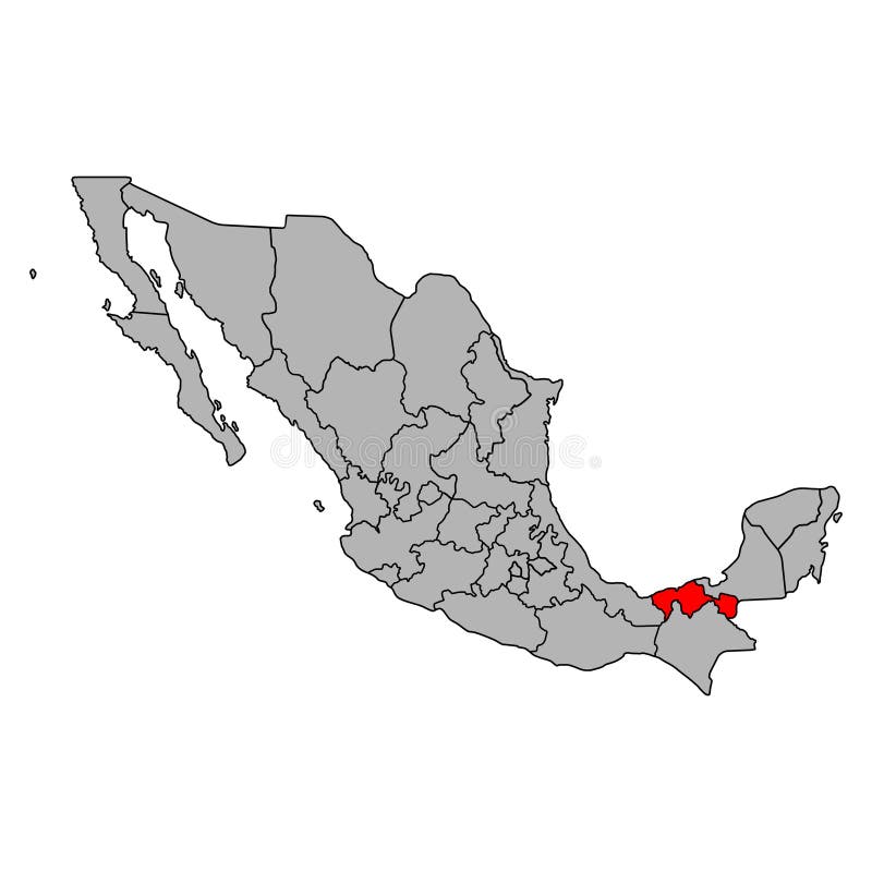 Tabasco of Mexico Map Shape, Travel Web Concept Icon Vector ...