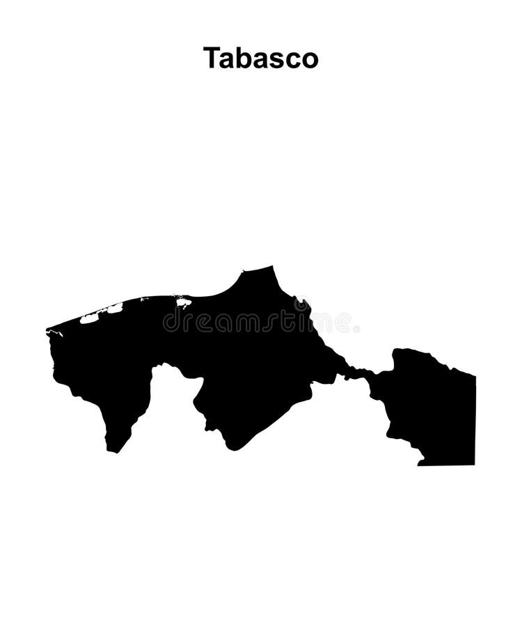 Tabasco outline map stock illustration. Illustration of empty - 360476433