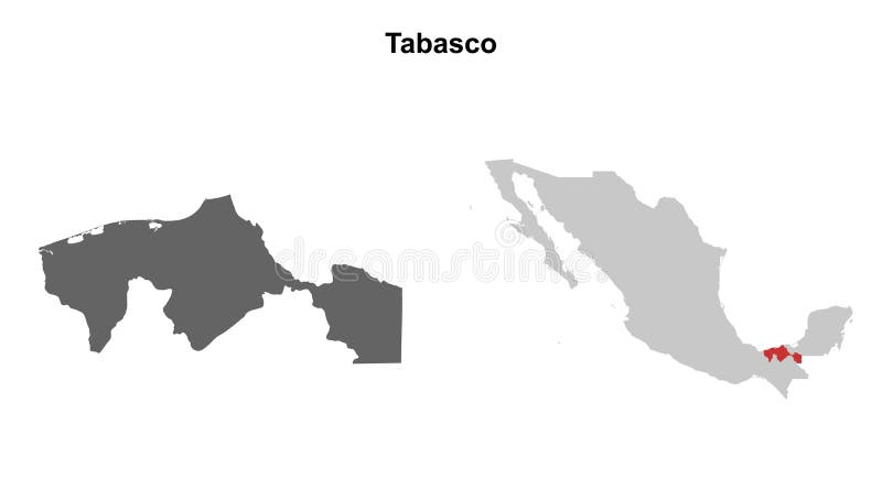 Tabasco State Blank Outline Map Stock Illustrations – 17 Tabasco State ...