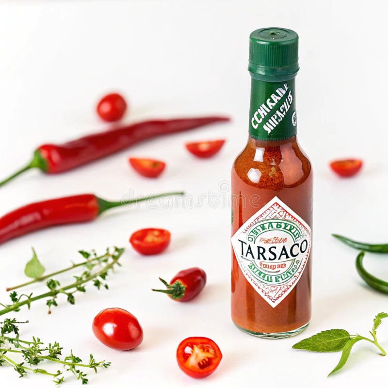 Tabasco Sauce Isolated on White Background Stock Illustration ...