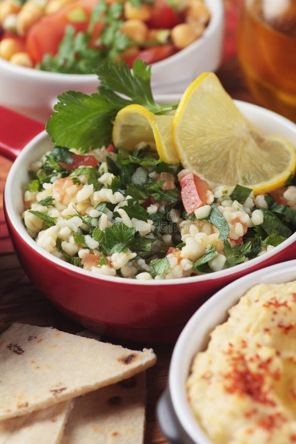 Tabbouleh, Middle Eastern Salad with Bulgur Wheat Pasta Stock Image ...