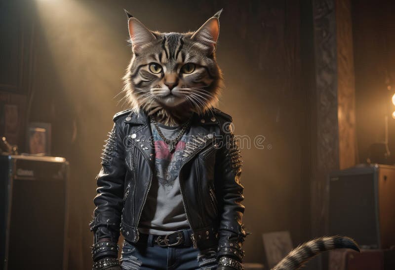 The Tabby Cat S Punk Transformation in Stunning Digital Art Stock ...