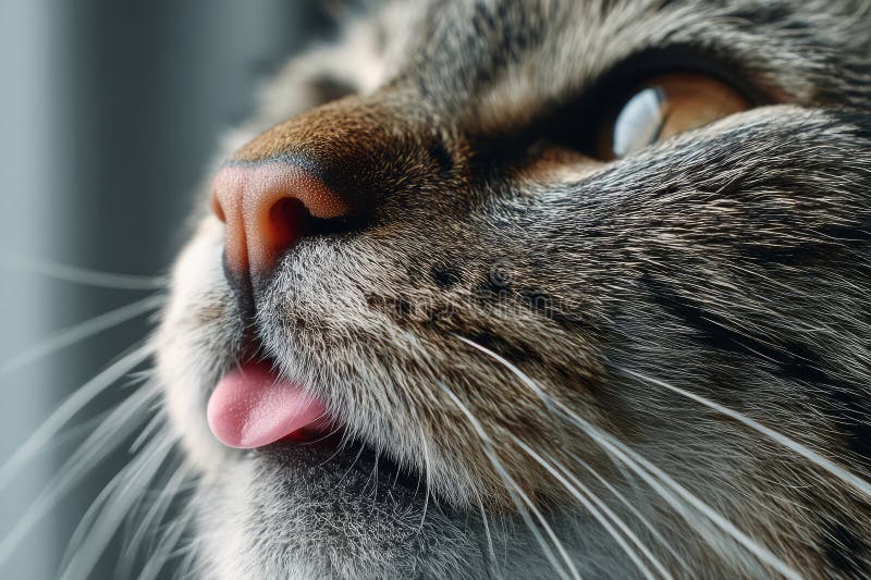 Tabby Cat Sticking Out Tongue Stock Image - Image of behavior, furry ...