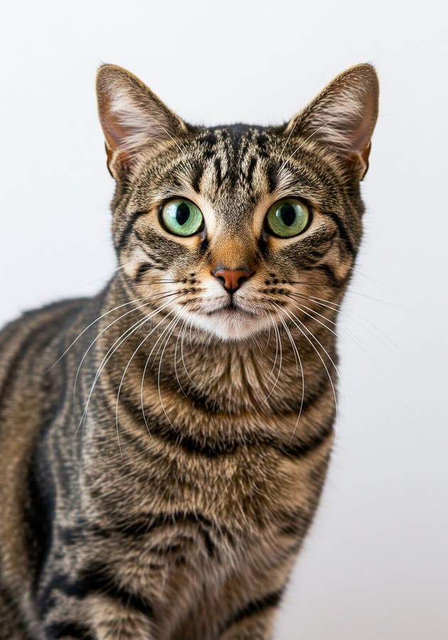 Tabby Cat with a Striking Pattern of Black Stripes on a Light Brown ...