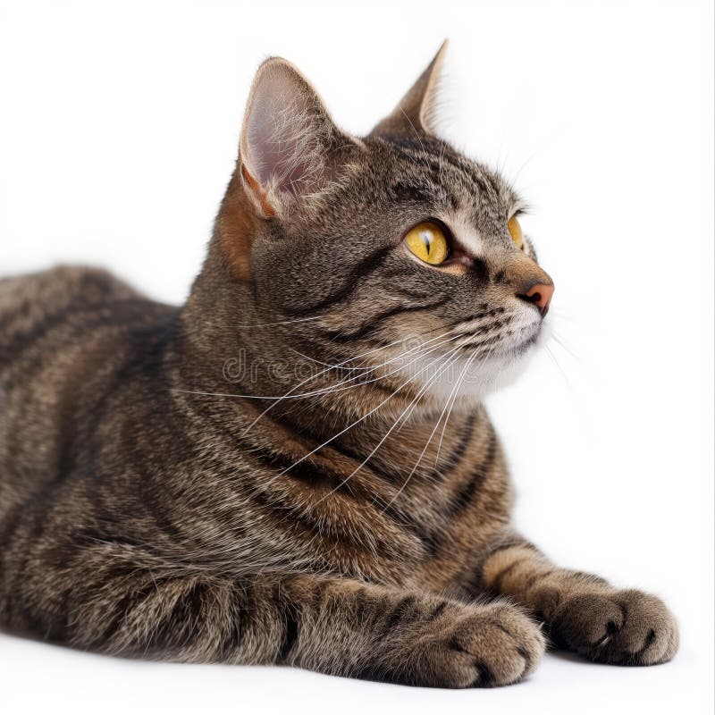Attentive Tabby Cat stock photo. Image of rest, portrait - 314641032