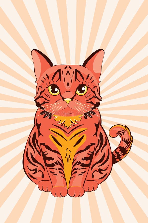 Tabby ginger cat stock vector. Illustration of symbol - 289527511