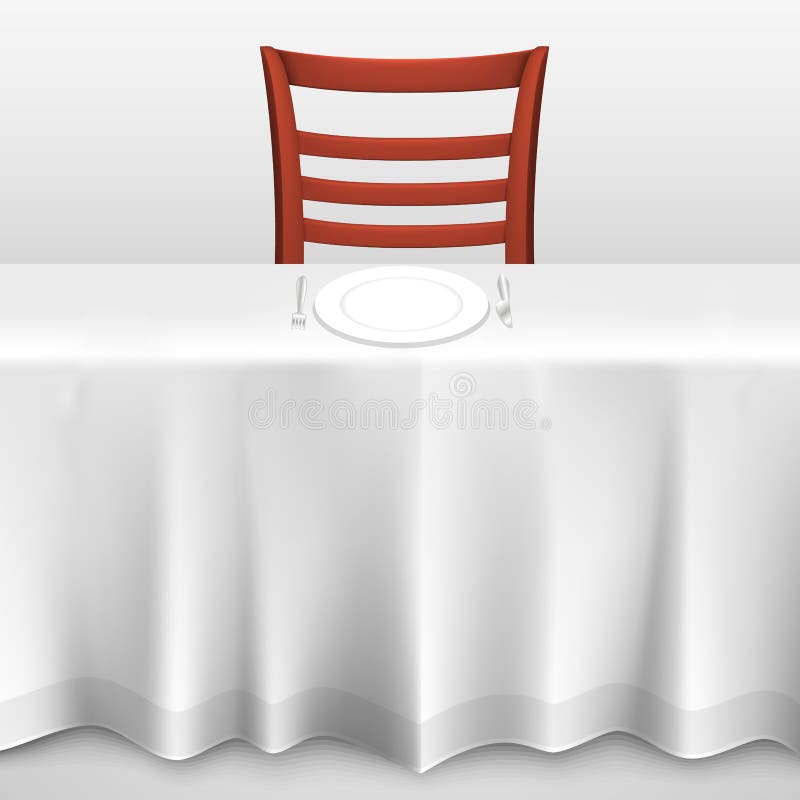 Bord med duk och stol vektor illustrationer. Illustration av stol ...