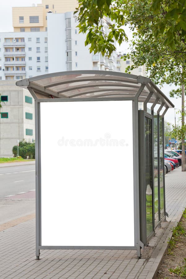 Tabellone Per Le Affissioni in Bianco Sulla Fermata Dell'autobus ...
