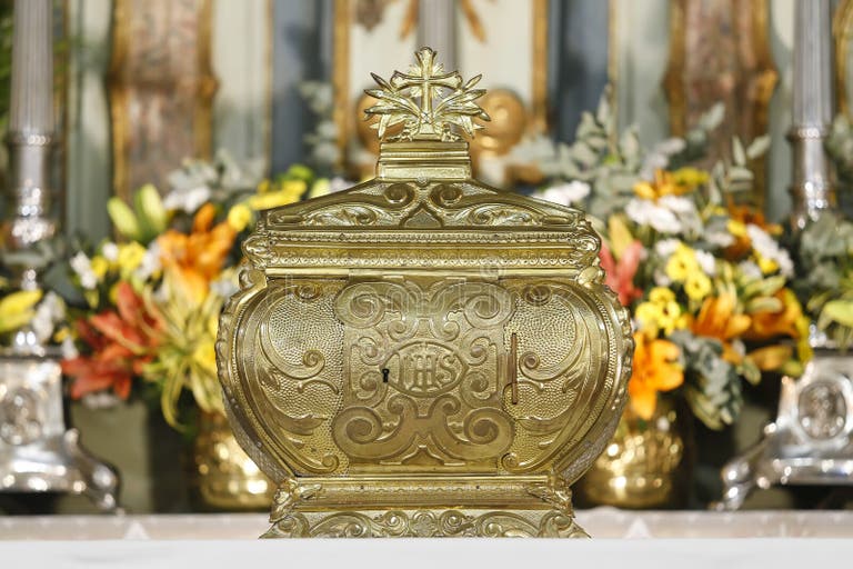 Tabernacle on the Altar during the Eucharistic Vigil Stock Photo ...