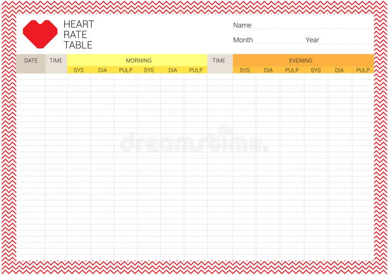 TABLA DEL RITMO CARDÍACO stock de ilustración. Ilustración de sangre ...