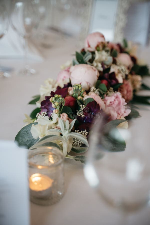 Elegant Floral Display on Table Stock Image - Image of decoration, chic ...