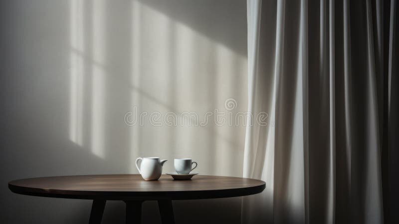 Industrial Minimalism: Two Small Cups with Contrasting Shadows Stock ...