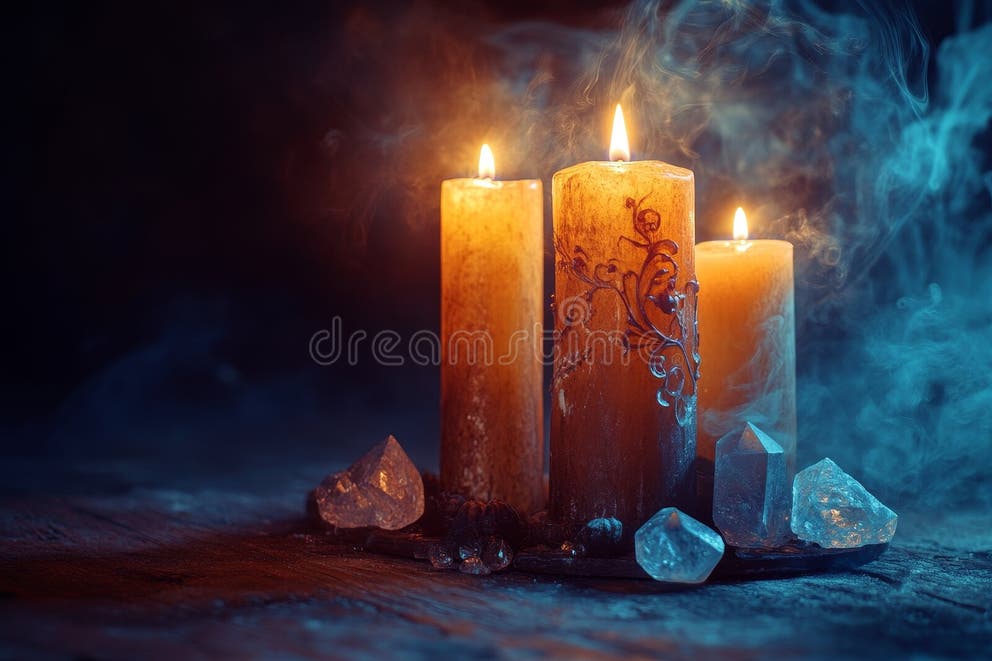 The Table of an Alchemist Magician Serves As the Background for an ...