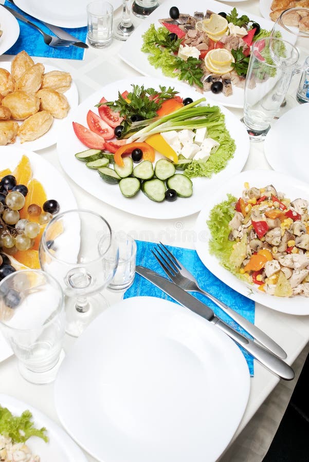 Table Appointment with Appetizers Stock Photo - Image of decorated ...