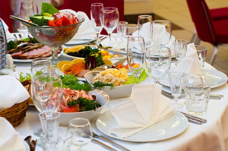 Table Appointments for Dinner in Restaurant Stock Photo - Image of ...