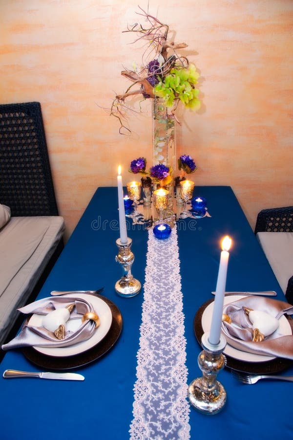 Table appointments stock photo. Image of candles, glass - 49078334