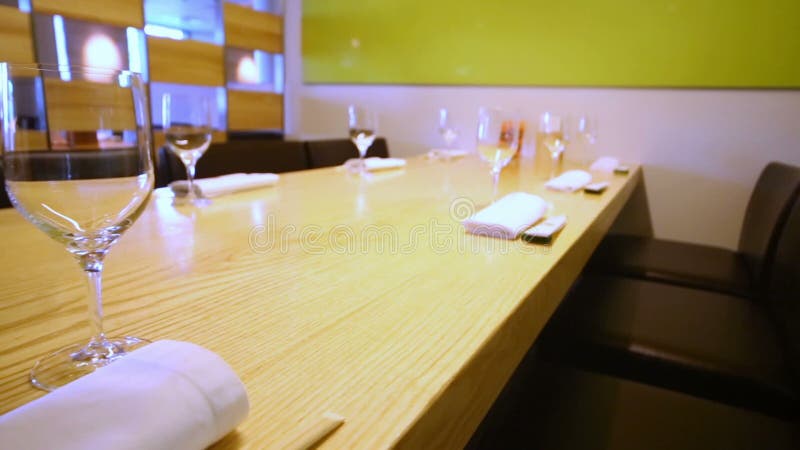 Table Appointments with Glasses in Cafe with Stock Footage - Video of ...