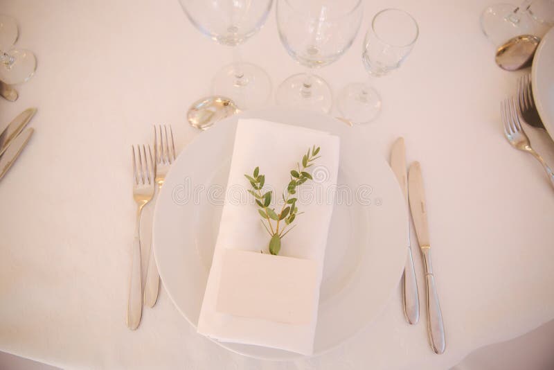 Table Appointments in Restaurant. Wedding Decoration with Floral ...