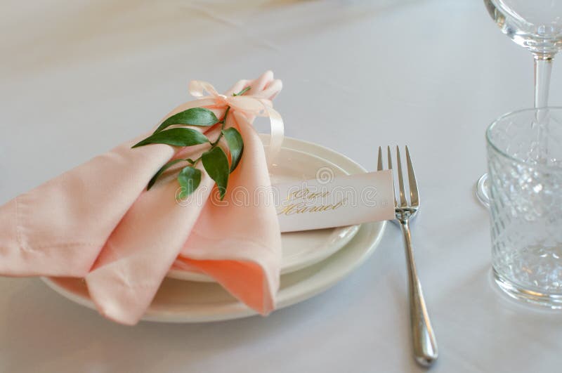 Table Appointments for Wedding in Restaurant Stock Image - Image of ...